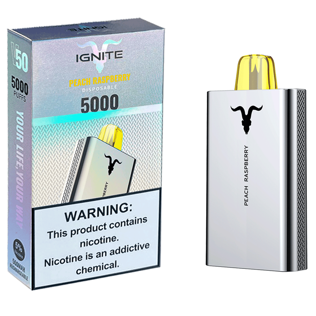 Pod Descartavel Ignite V50 5000 Puffs - Peach Raspberry – BCK Pods